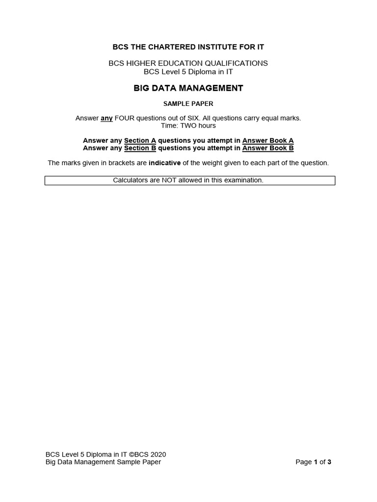 Heq Big Data Management Sample Paper | PDF | Big Data | Apache Hadoop