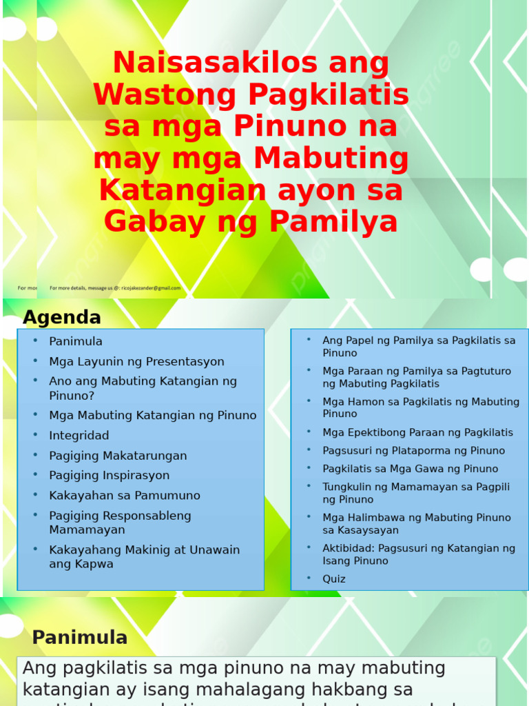 GMRC 7 Q4 2C Naisasakilos Ang Wastong Pagkilatis Sa Mga Pinuno Na May ...