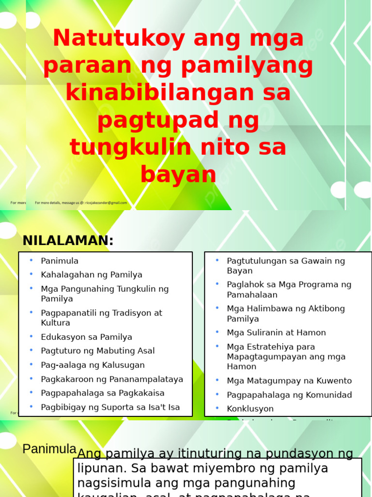 GMRC 7 Q2 7A Natutukoy Ang Mga Paraan NG Pamilyang Kinabibilangan Sa Pagtupad NG Tungkulin Nito ...