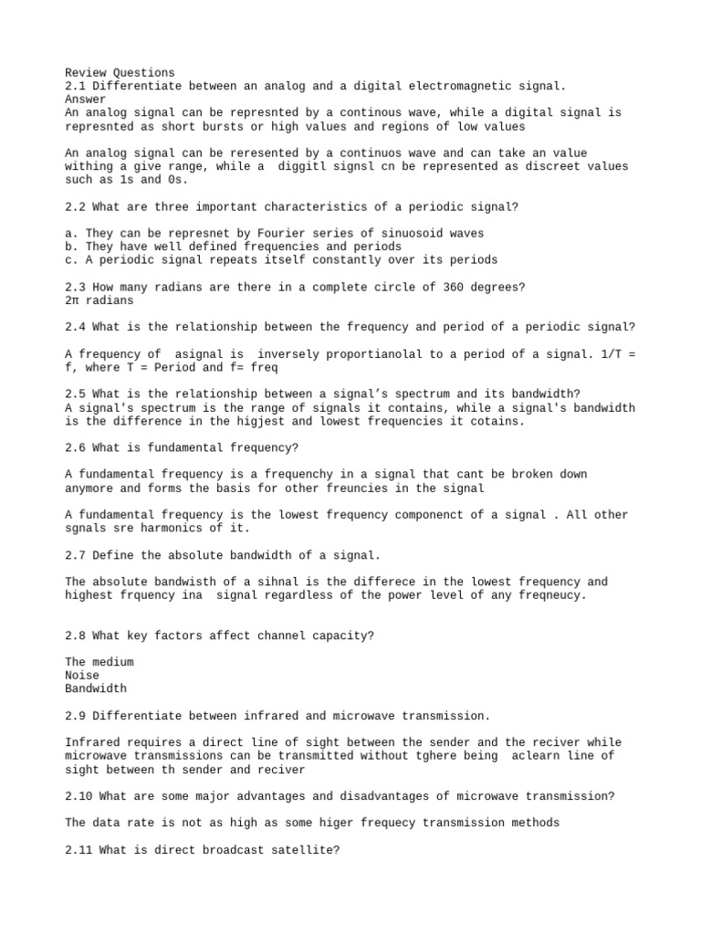 Understanding Signals and Transmission Types | PDF | Bandwidth (Signal ...