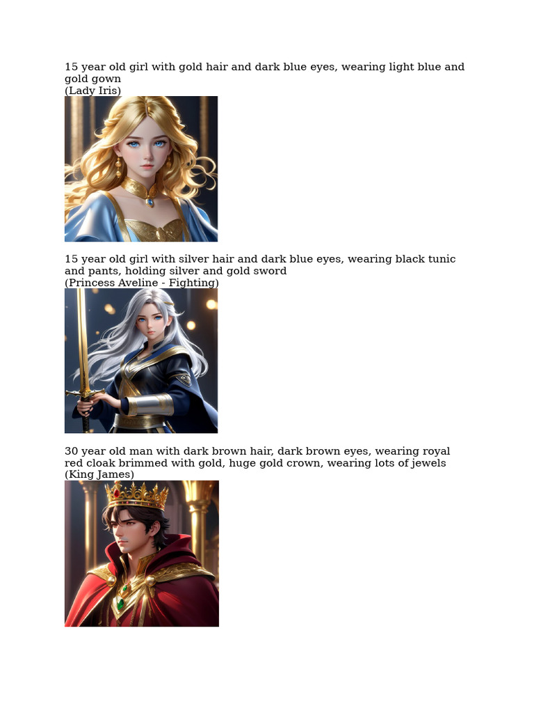 Fantasy Character Descriptions and Roles | PDF