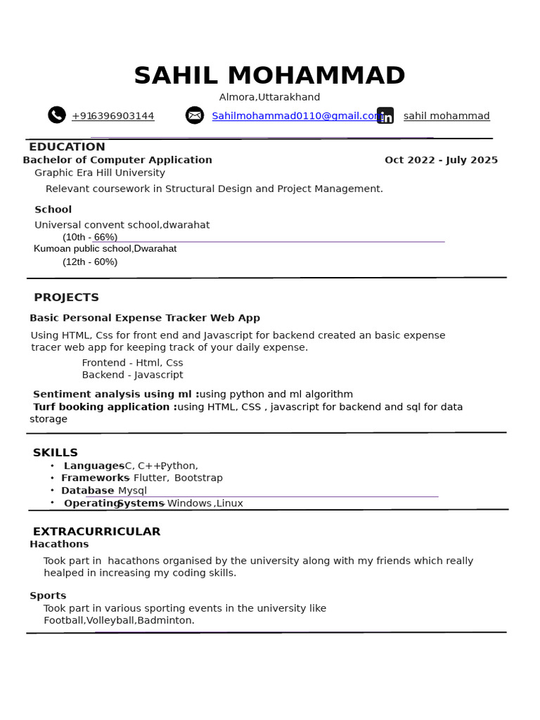 Sahil Resume | PDF
