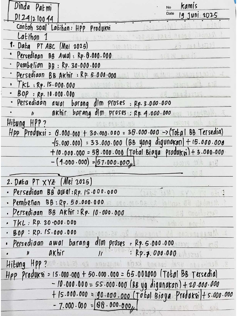 Tgs Latihan Pengantar Ak 2 - DINDA PATMI | PDF