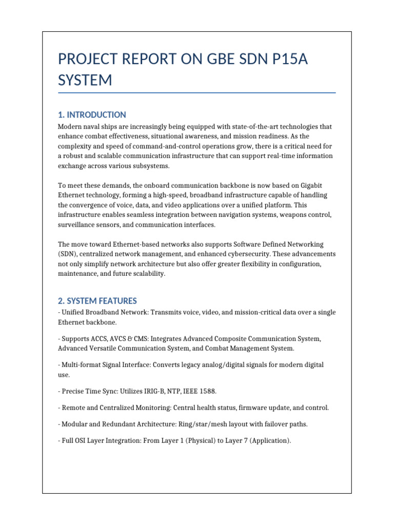 GBE SDN Project Report | PDF