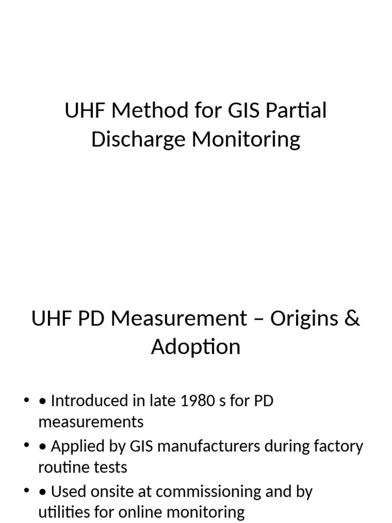 UHF Method for GIS PD Monitoring Guide | PDF