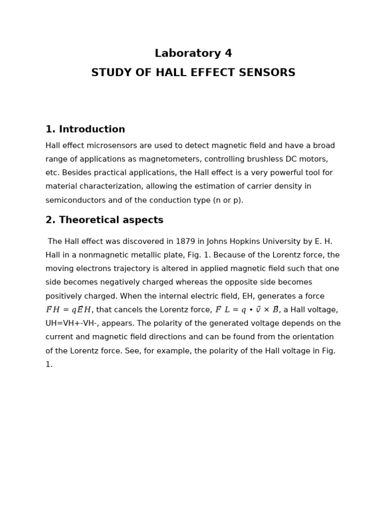 Duchin - Dragos - STUDY OF HALL EFFECT SENSORS | PDF | Magnetic Field ...