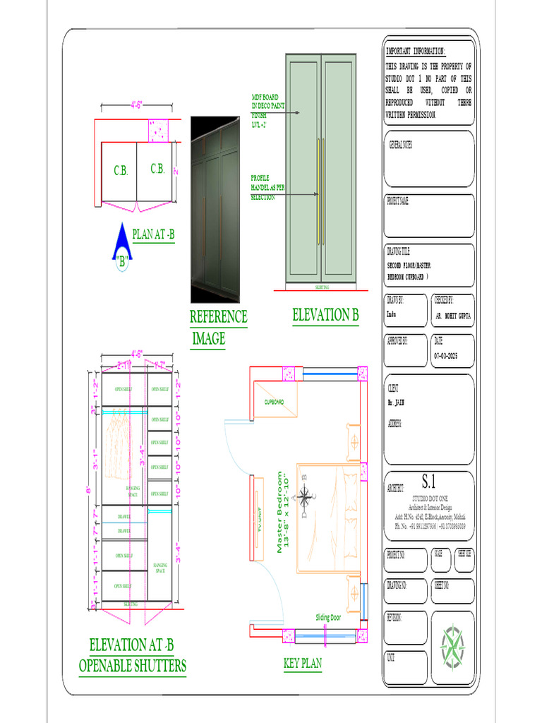 Sec 43 2nd Floor (Master Bedroom Cupboard Detail) | PDF