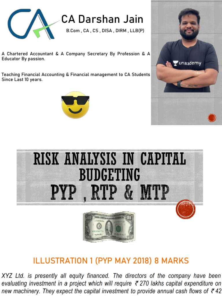 Risk Analysis in Capital Budgeting Pyp, RTP & MTP | PDF | Financial ...