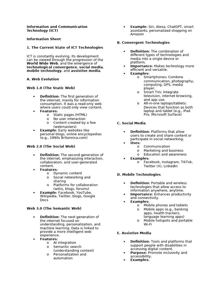 Infor Sheet LO1.1 Empowerment Technology Module 1 | PDF | World Wide Web | Internet & Web