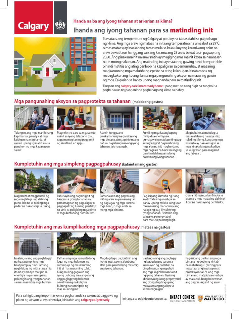 Climate Ready Home Guide Handout Extreme Heat Tagalog | PDF