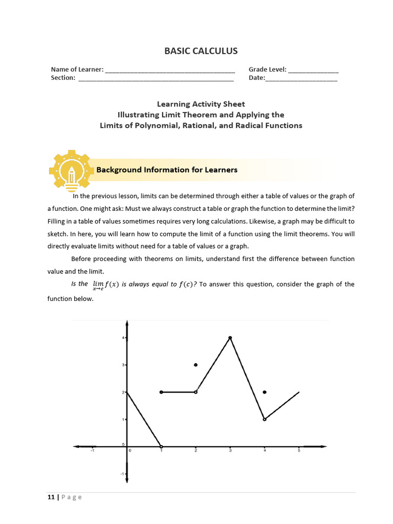 Basic Calculus Illustrating Limit Theorems and Applying To The Limits of Pol | PDF ...