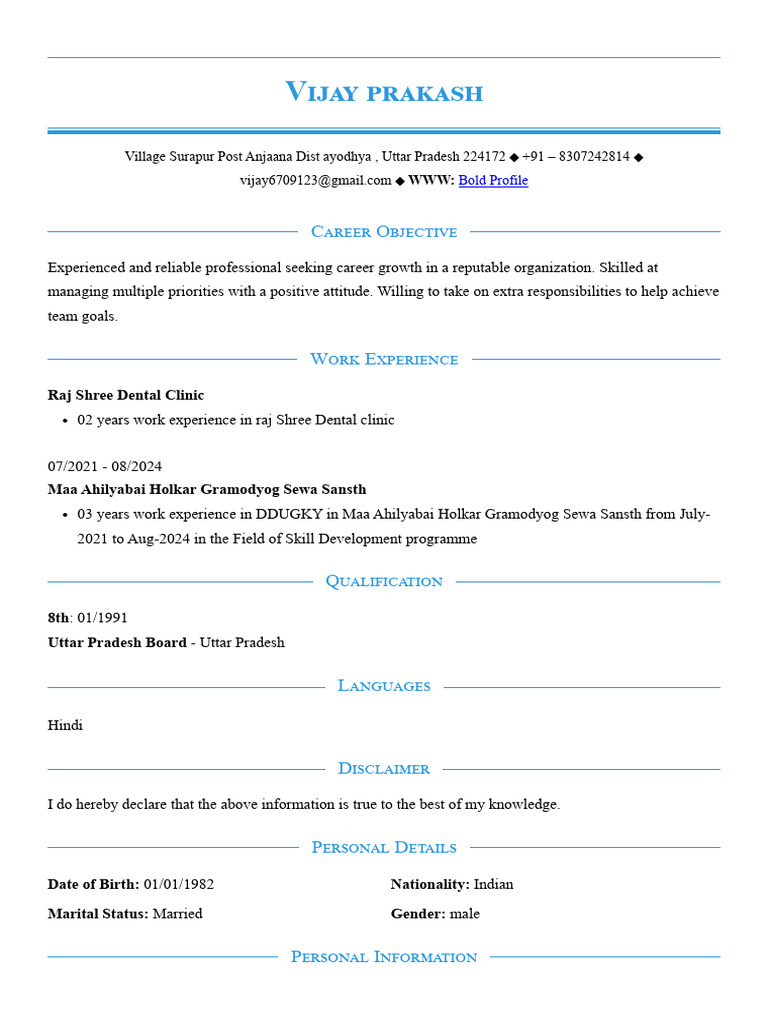Vijay Prakash Resume 8 | PDF