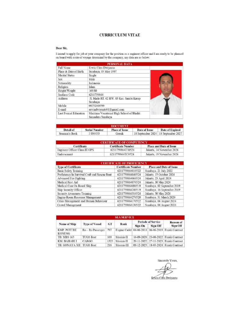 Cv. Erwin Citra D | PDF