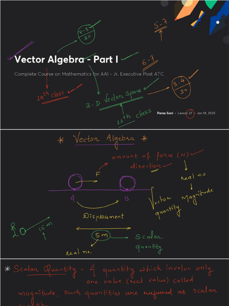 Vector Algebra - Part I With Anno 1676641463321 | PDF