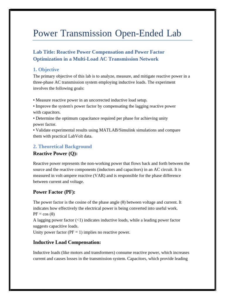 Open Ended Bilal Transmission | PDF | Ac Power | Electrical Engineering