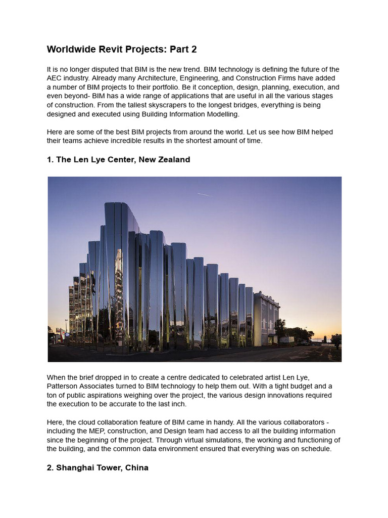 Shanghai Tower: A BIM Success Story | PDF | Building Information Modeling
