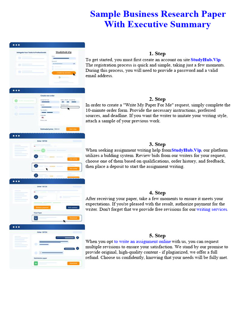 Sample Business Research Paper With Executive Summary | PDF ...