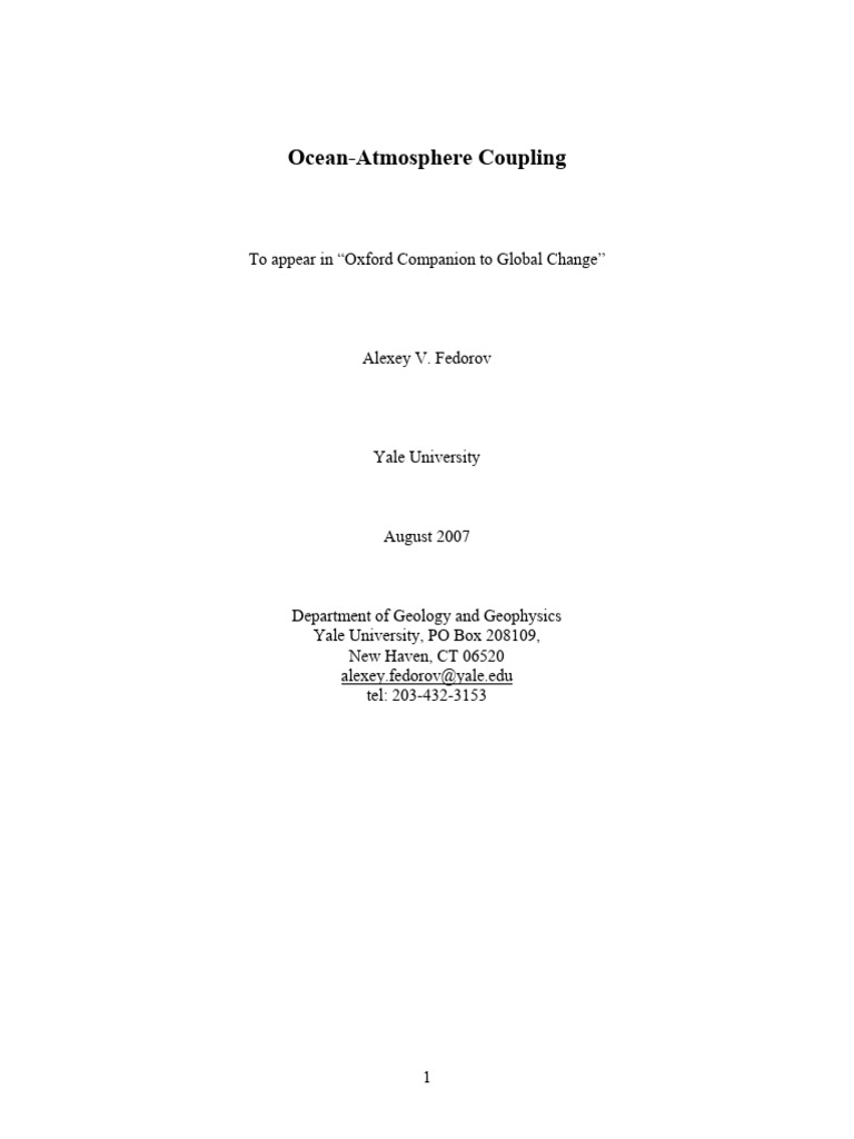 Ocean-Atmosphere Coupling Explained | PDF | Sea Surface Temperature ...