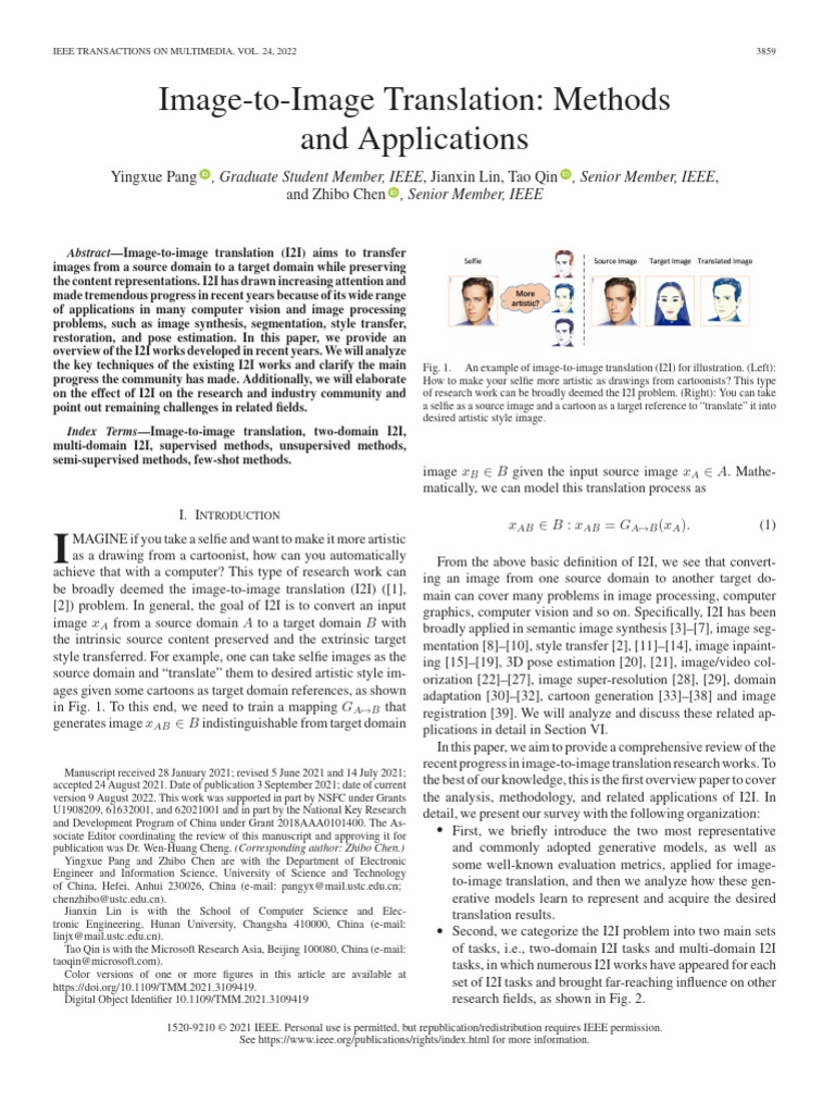 Image-To-Image Translation Methods and Applications | PDF | Machine Learning | Artificial ...