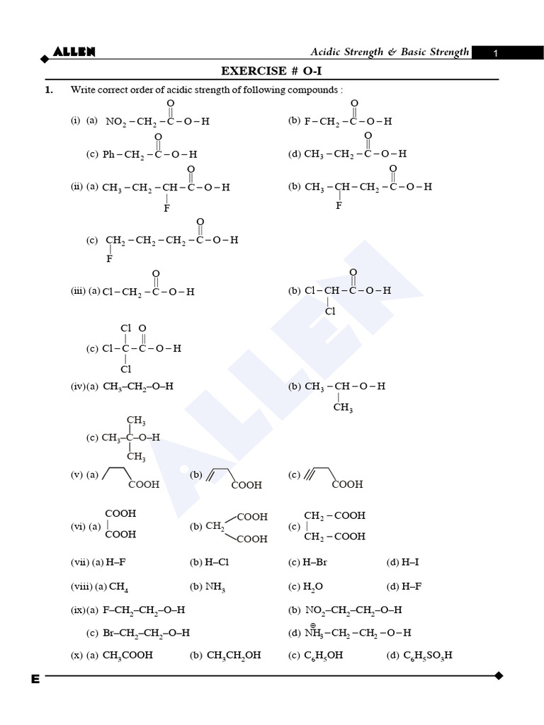 Organic Compounds: Acidic & Basic Strength | PDF | Amine | Acid