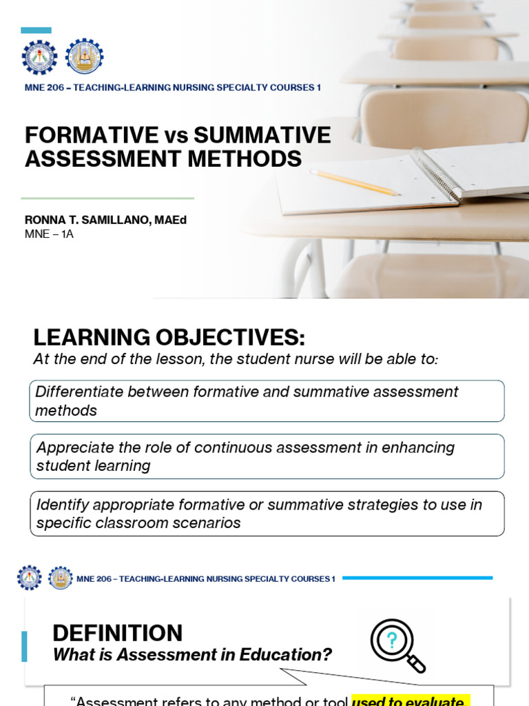Samillano Formative Vs Summative Assessment Methods | PDF | Educational ...