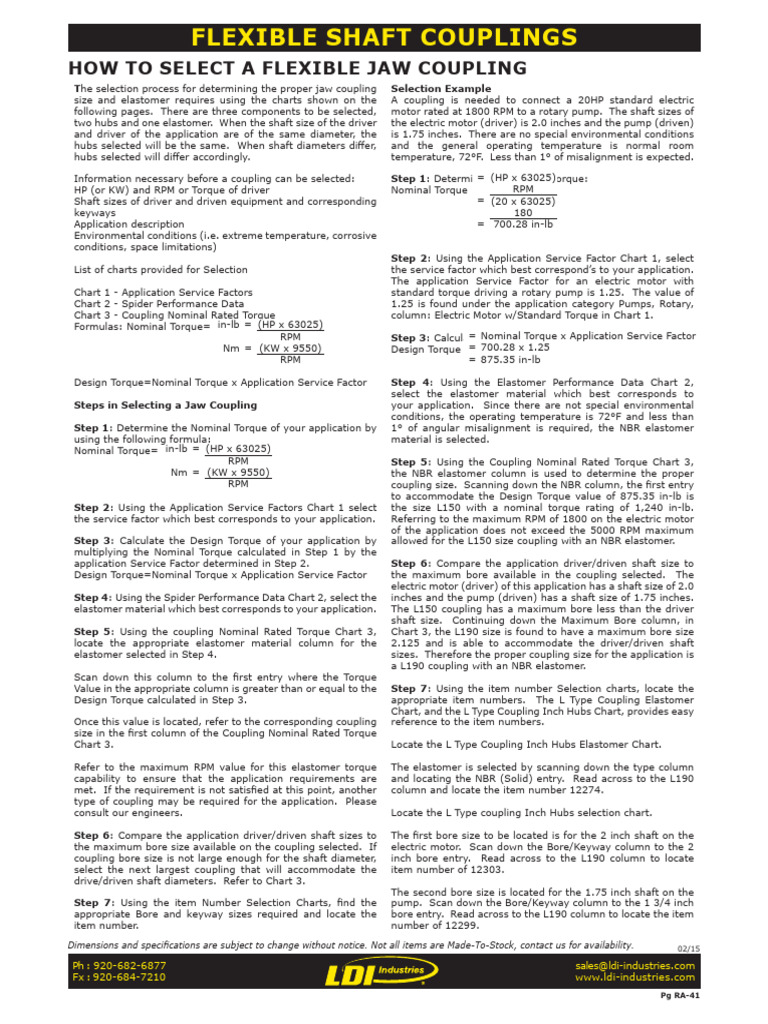How To Select A Flexible Jaw Coupling | PDF | Mechanical Engineering ...