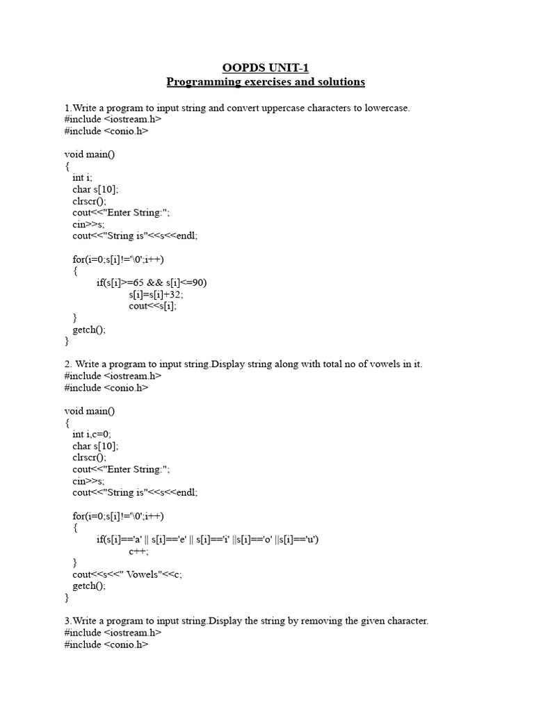 Oop Ds Unit 1 Practical | PDF | Computer Programming | C++