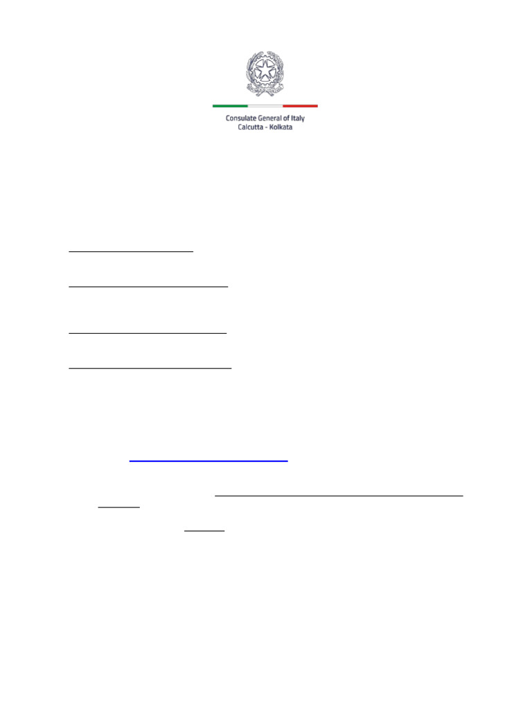 DoV Application Process for Italy | PDF