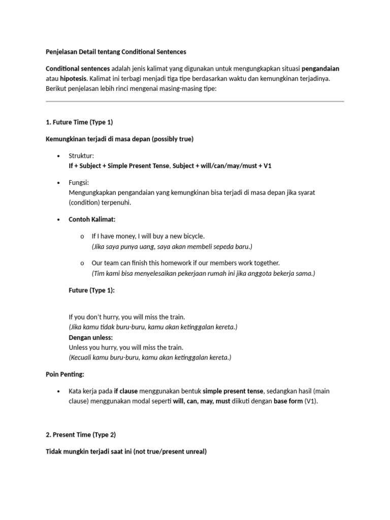 Materi Conditional Sentences | PDF