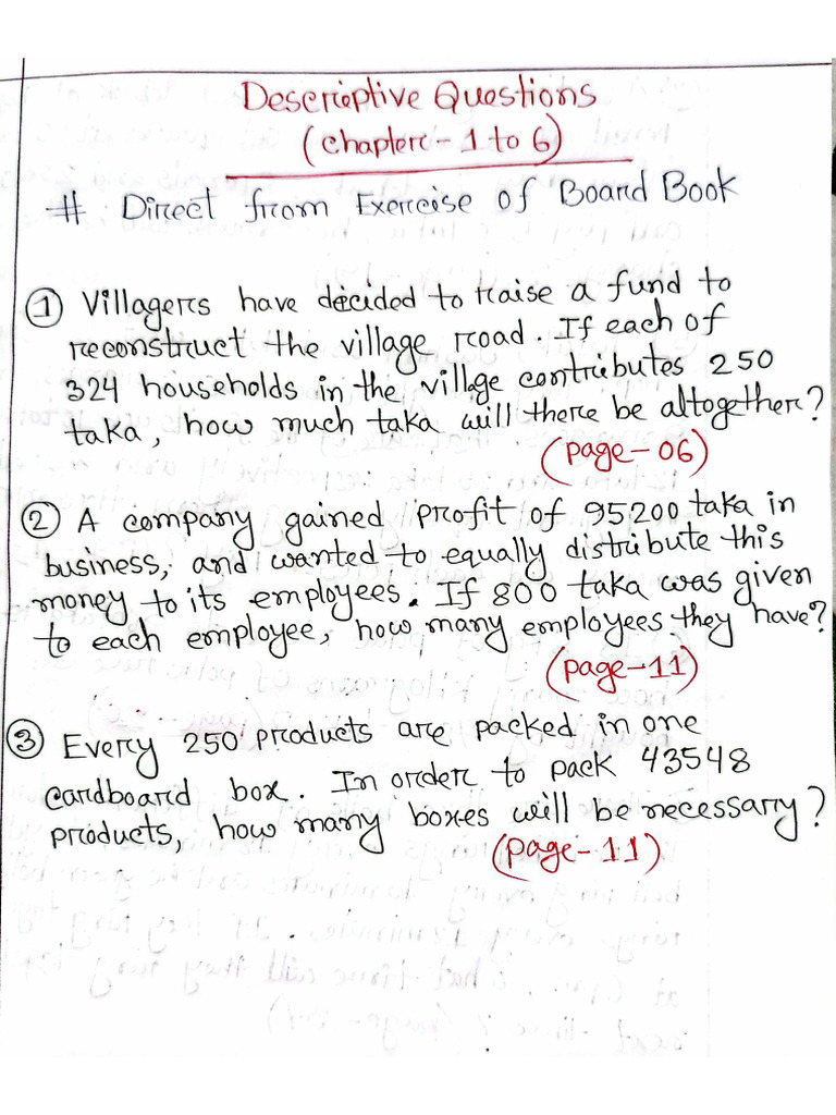 Descriptive Question (Chapter 1to6) | PDF