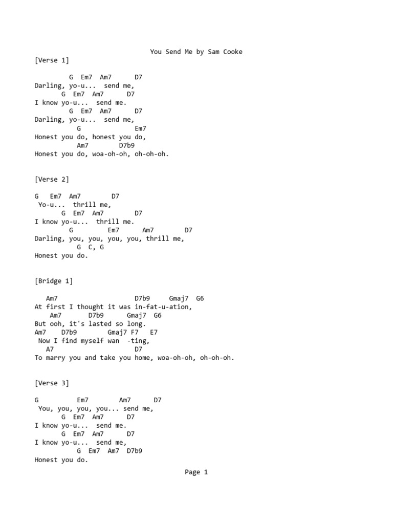 Extraordinary Sam Cooke You Send Me Lyrics Photos