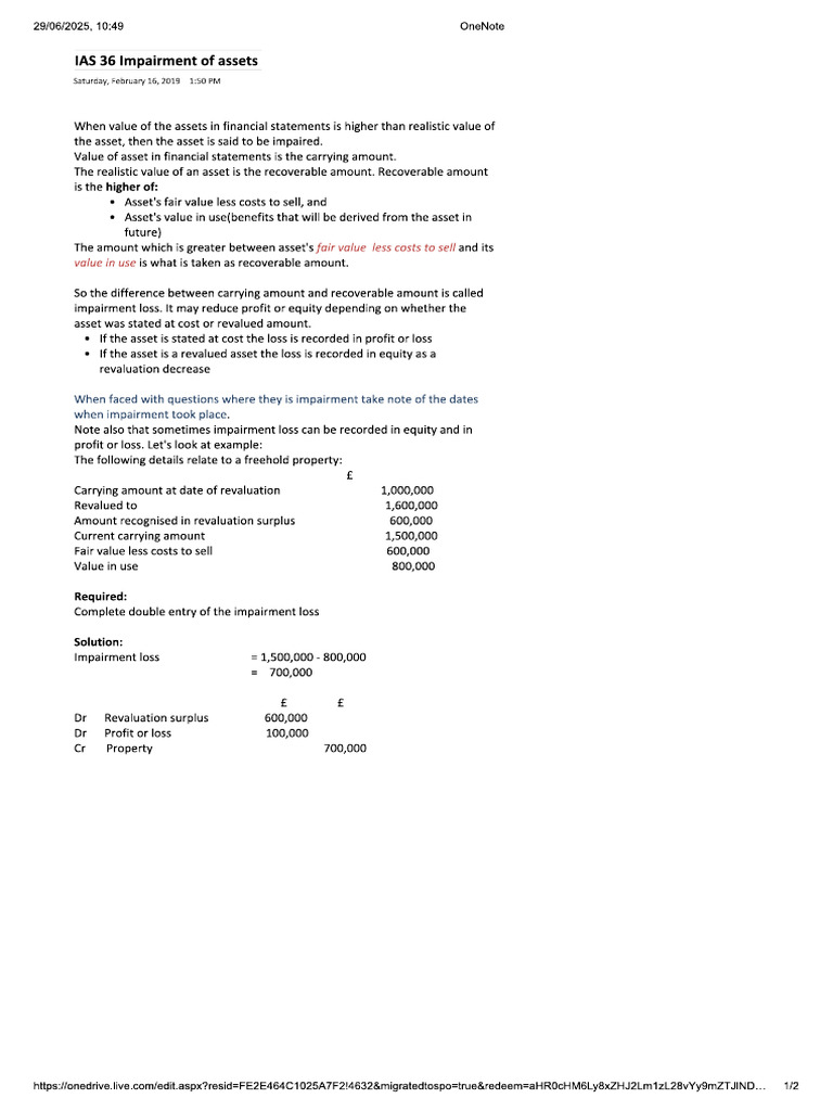 IAS 36 Impairment of Assets | PDF