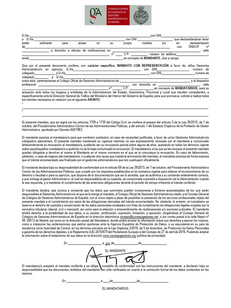 Mandato Especã - Fico COMPRADOR | PDF | Derechos digitales | Gobierno