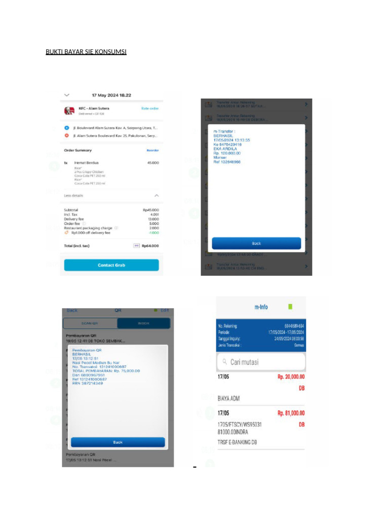 Bukti Sie Konsumsi Belmont, Gladi Bersih | PDF