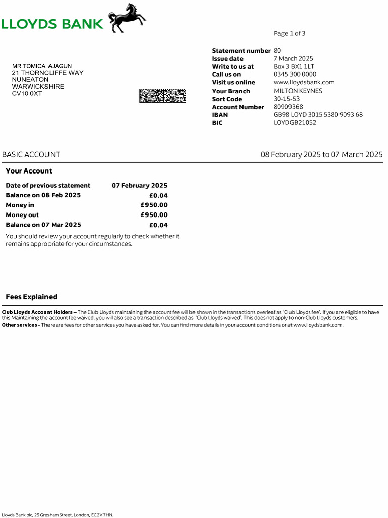 Current Account Statement 3 | PDF