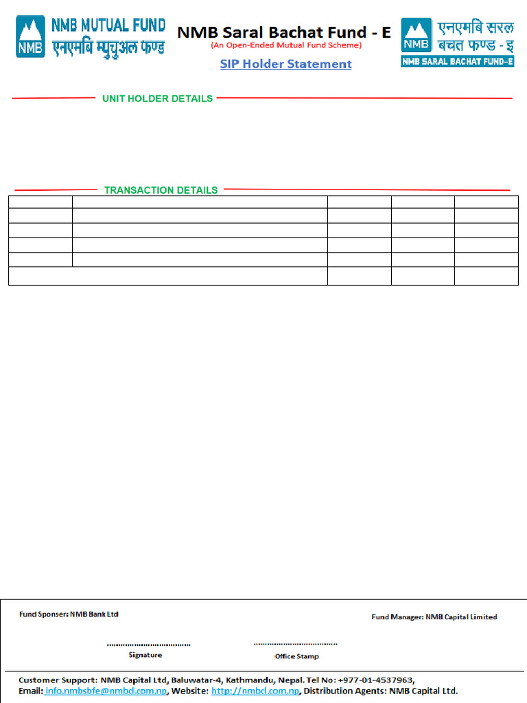 SIP Statement Receipt | PDF