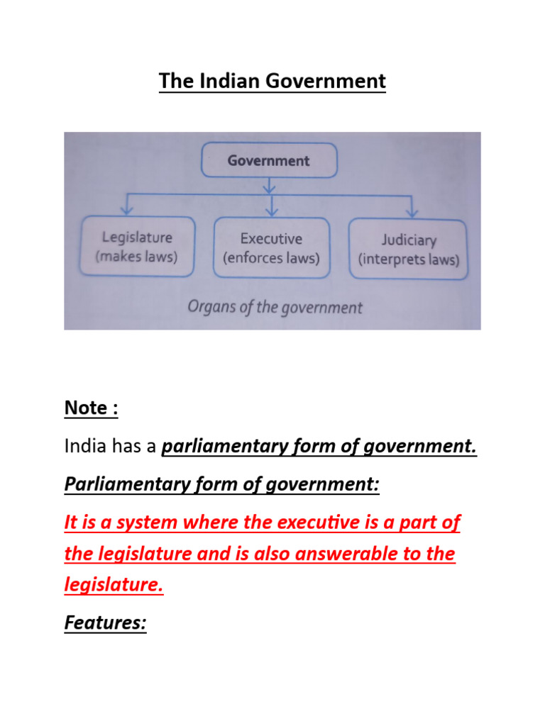 Structure of the Indian Government | PDF | Government | Forms Of Government