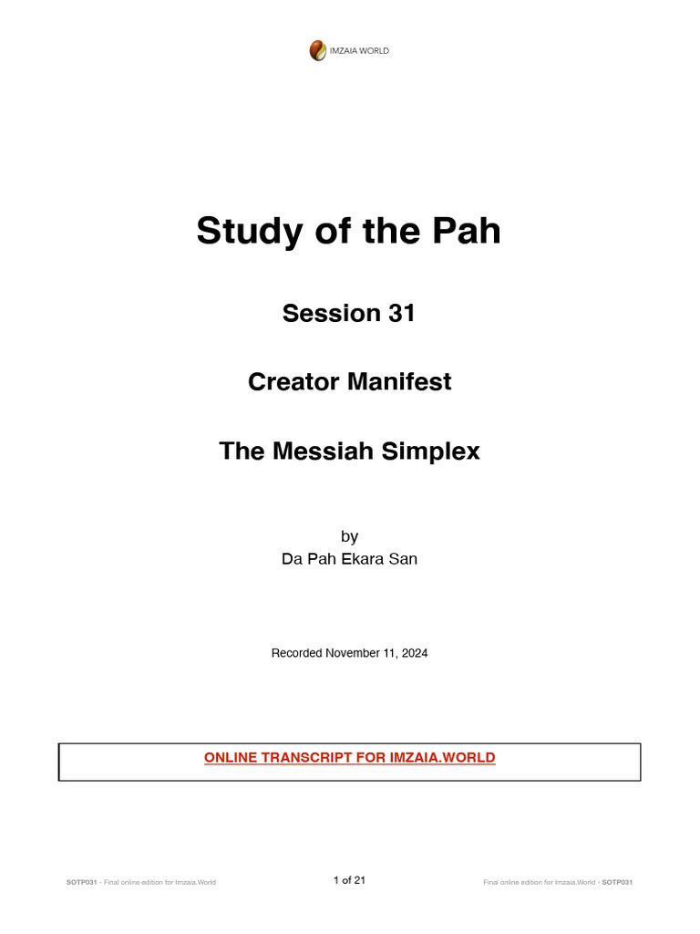 Sotp Session 31 The Messiah Simplex Transcript English PDF 181124 | PDF | Jesus | Planets In ...