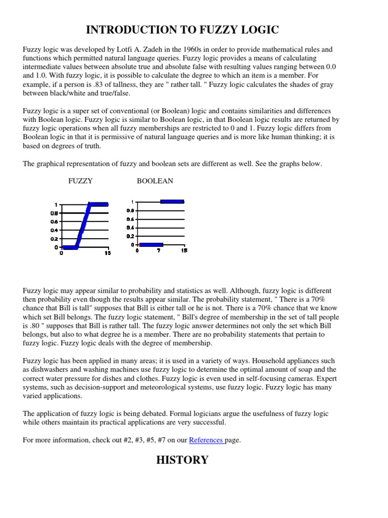 Introduction To Fuzzy Logic: References | PDF | Fuzzy Logic | Logic