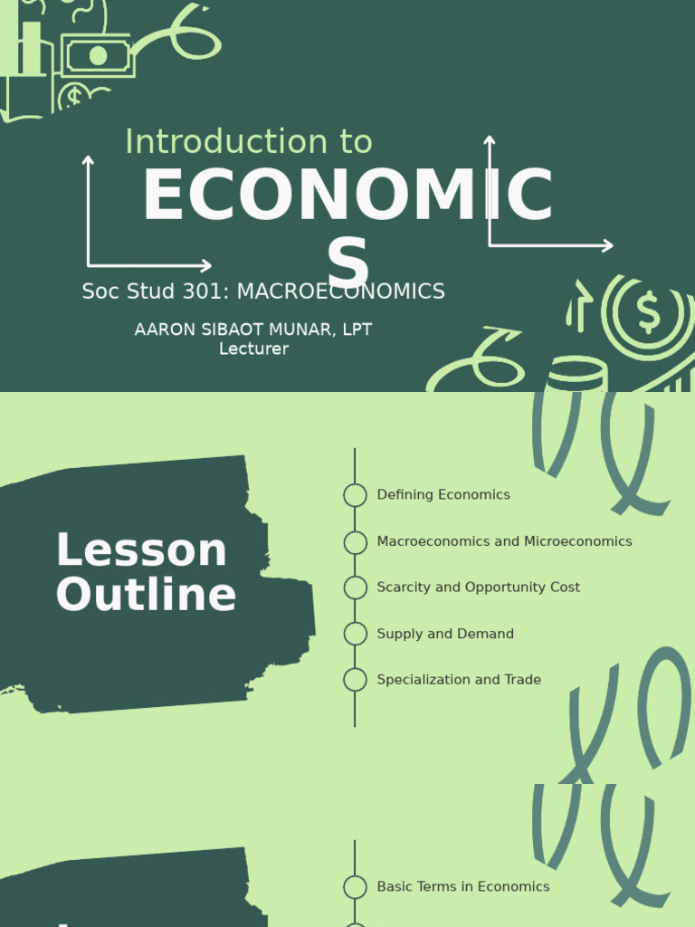 Introduction To Economics Education Presentation in Green and White ...
