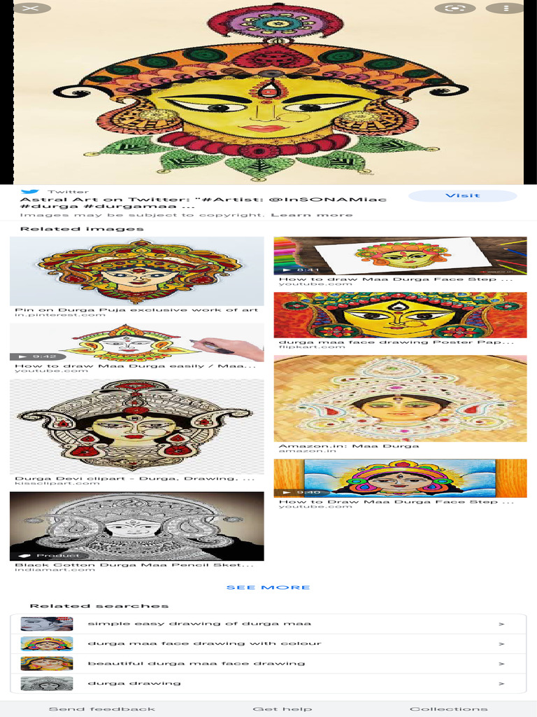 Durga Maa Drawing With Colour - Google Search | PDF