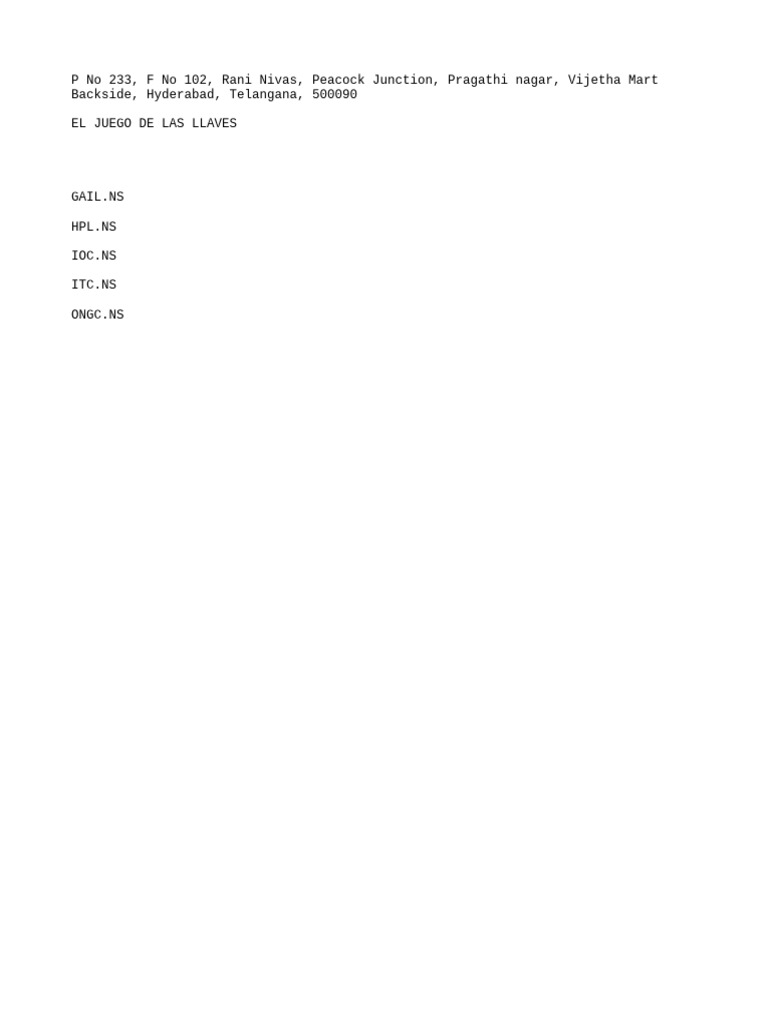 P No 233, F No 102, Rani Nivas, Peacock Junction, Pragathi Nagar ...