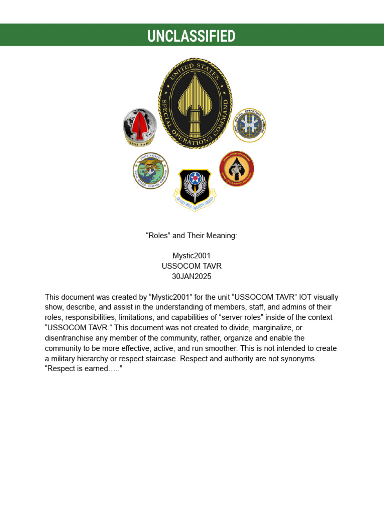 "Roles" and Their Meaning - V2 | PDF | Non Commissioned Officer | Sergeant