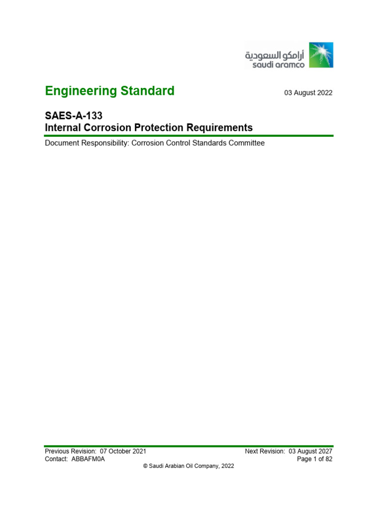 Saes A 133 | PDF | Corrosion | Carbon Dioxide