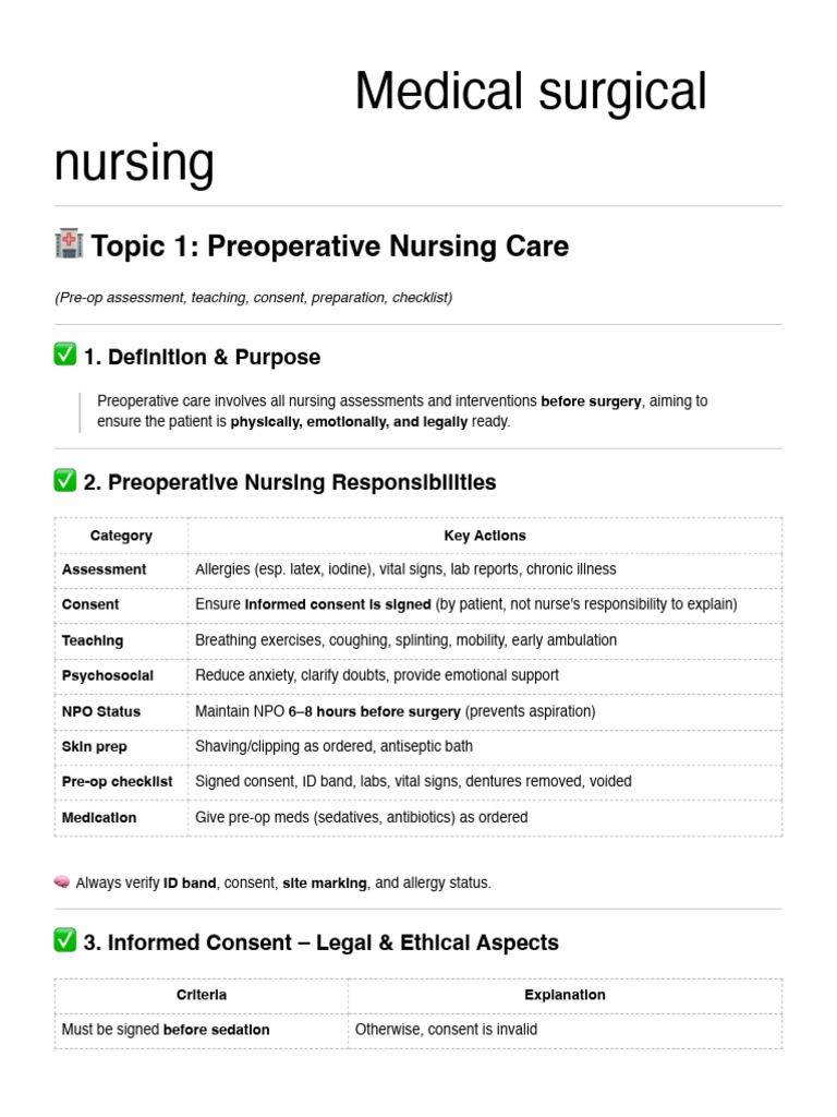Medical Surgical Nursing Note 2 | PDF | Shock (Circulatory) | Surgery