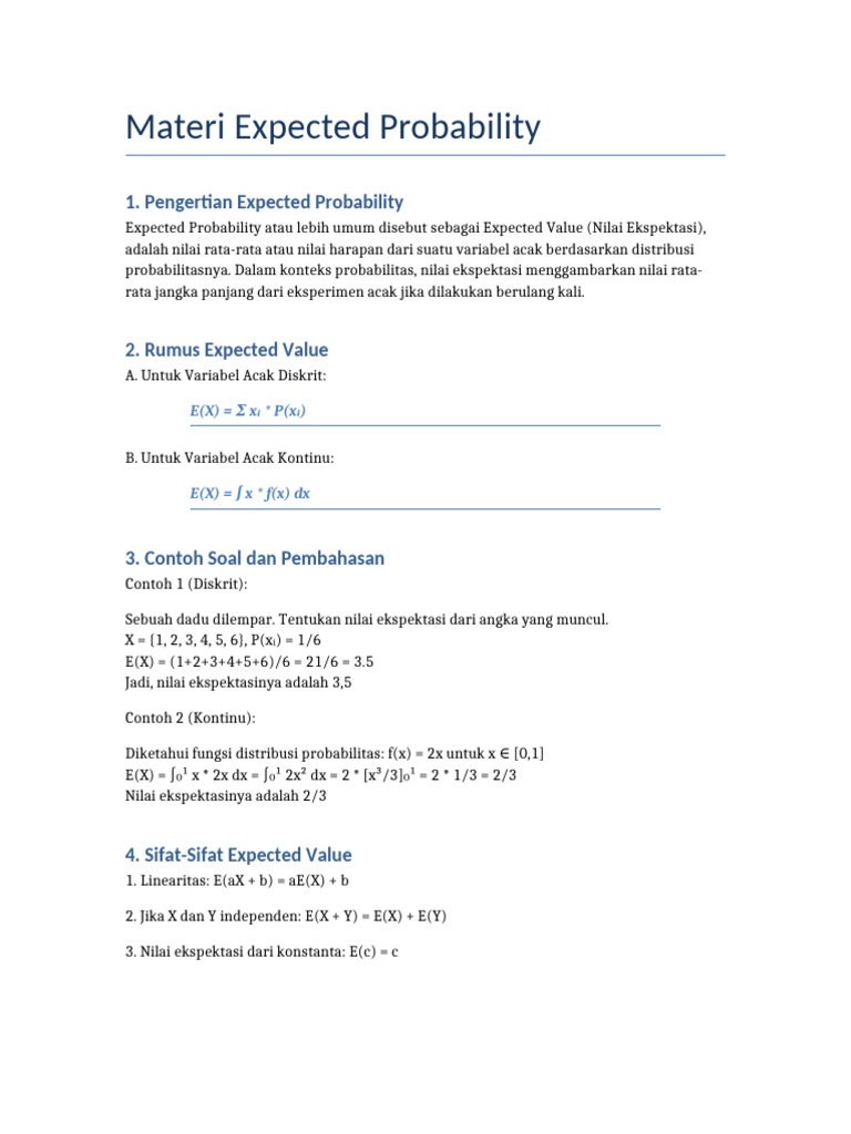 Materi Expected Probability | PDF
