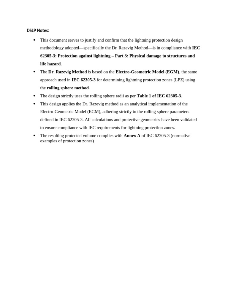 DSLP Calculation Compliance with IEC 62305-3 | PDF