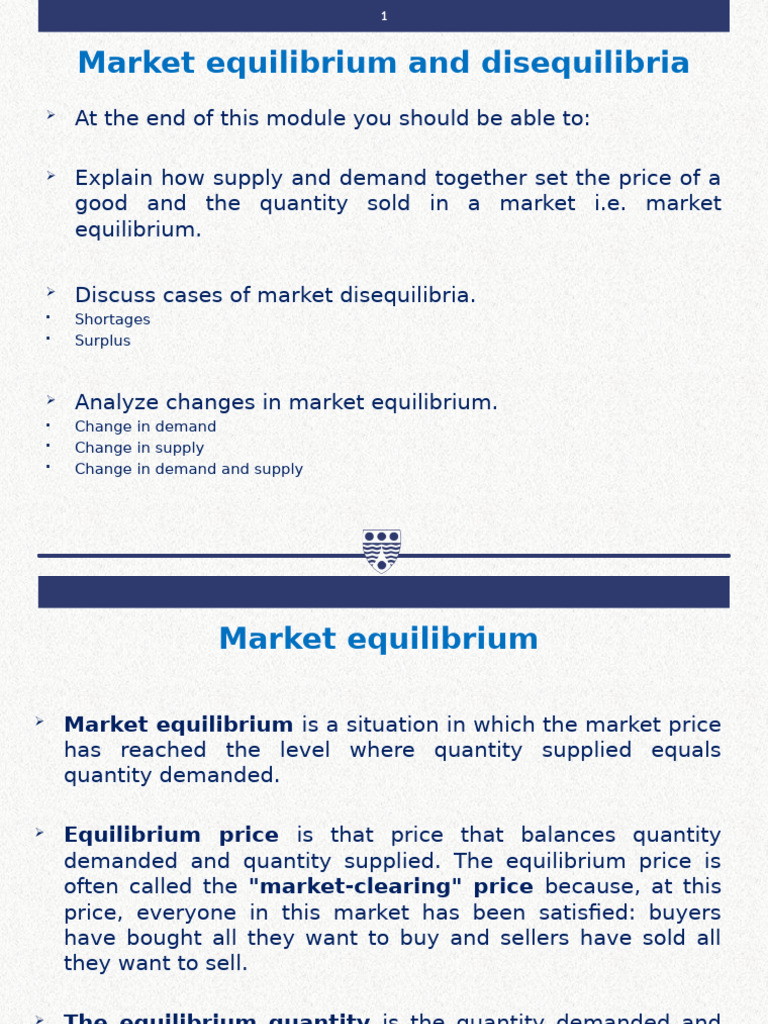 Market Equilibrium, Disequilibrium, Cases of Shifts in Demand and ...