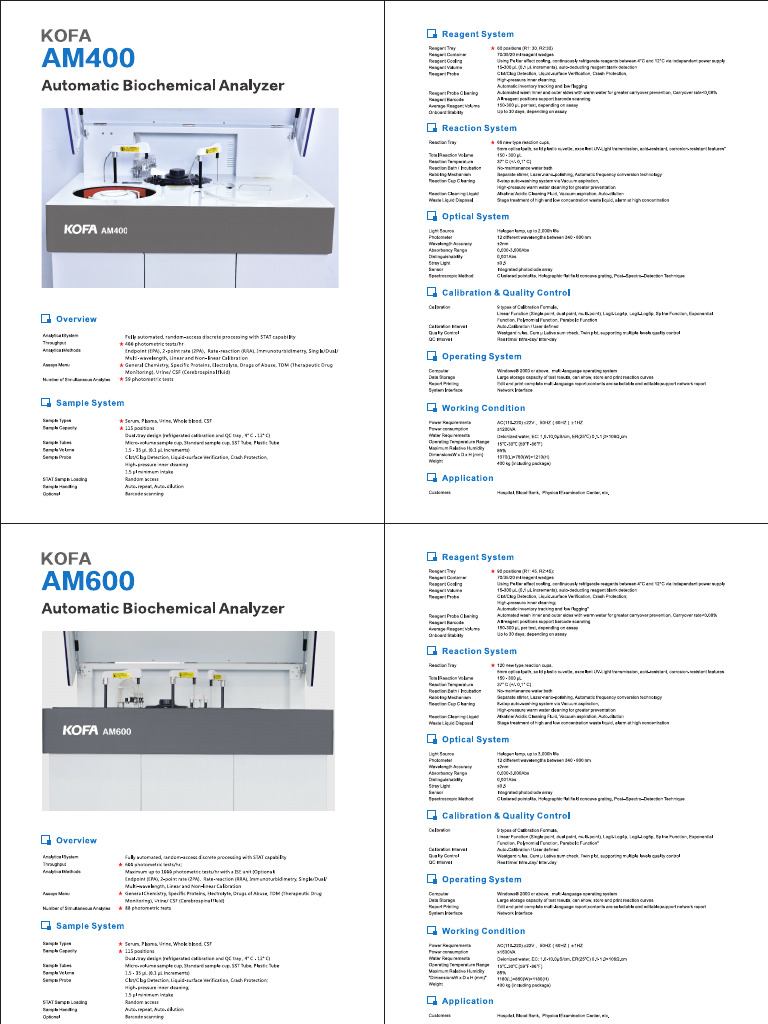 Product Brochure-AM 400AM600 - KOFA Biotech | PDF