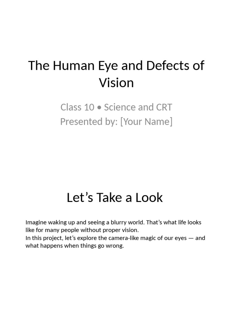 Interesting Human Eye Presentation | PDF | Eye | Human Eye